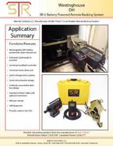 Westinghouse DH SRU Remote Racking System - Safe-T-Rack
